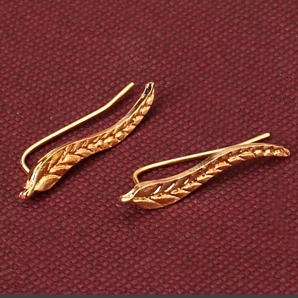 Accessories | New Gorgeous Sweet Gold Leaf Crawler Earrings | Poshmark